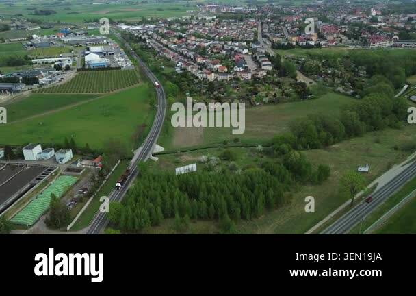 Aerial Footage of Rural Road Intersection with Traffic 4K ProRes Stock ...