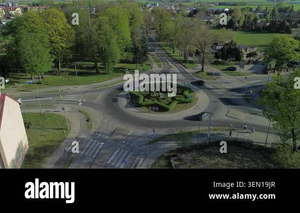 Aerial Footage of Rural Road Intersection with Traffic 4K ProRes Stock ...