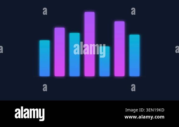 Animated colorful bar chart graphs on dark background Stock Video ...