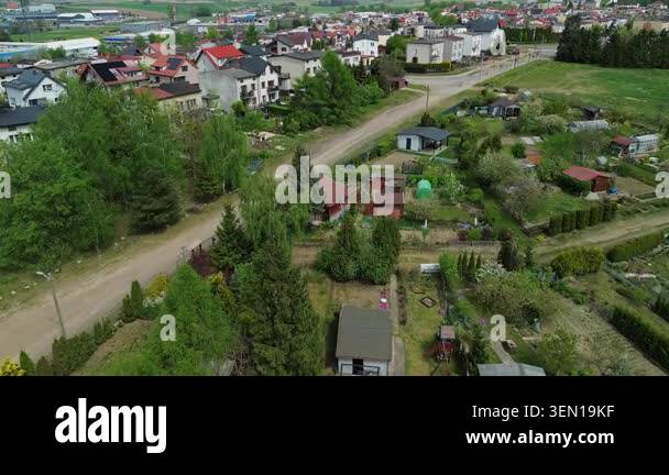 Aerial Footage of Suburban Residential Neighborhood with Greenery 4K ...