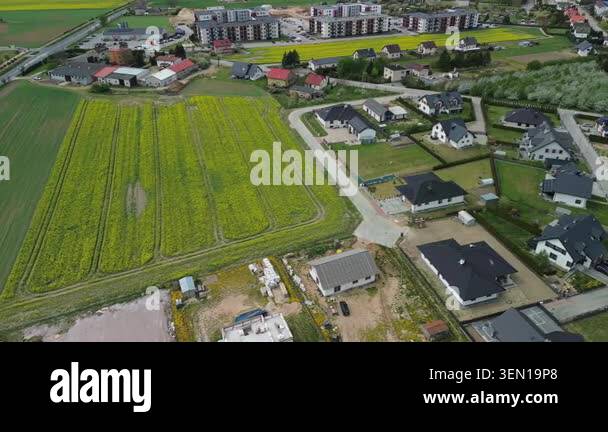 Aerial Footage of Suburban Residential Neighborhood with Greenery 4K ...