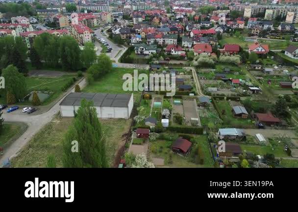 Aerial Footage of Suburban Residential Neighborhood with Greenery 4K ...