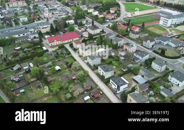 Aerial Footage of Suburban Residential Neighborhood with Greenery 4K ...