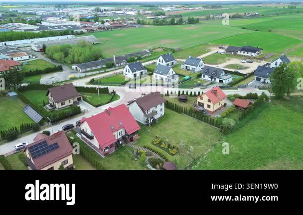 Aerial Footage of Suburban Residential Neighborhood with Greenery 4K ...