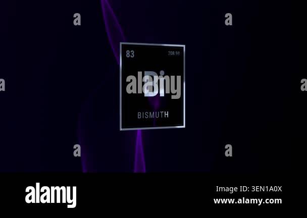 Periodic Table Element Bismuth Bi on Dark Purple Background Stock Video ...