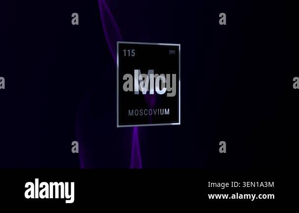 Chemical Element Moscovium Mc on a Dark Purple Background Stock Video ...
