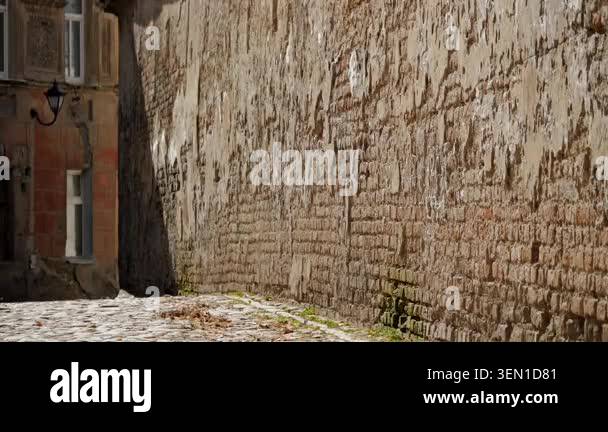 Aged stone wall on a sunny day Stock Video Footage - Alamy