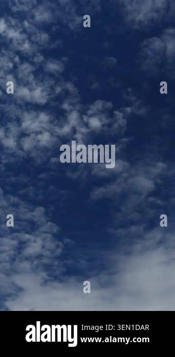 Bright day with beautiful cloud formations. Time lapse, Vertical video ...