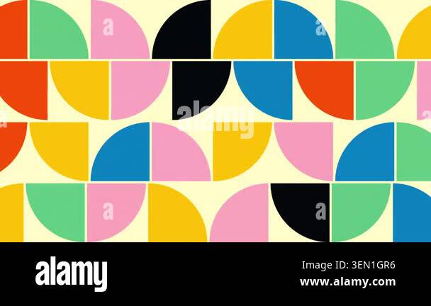 Abstract colorful art background with geometric shapes. 4K Seamless ...