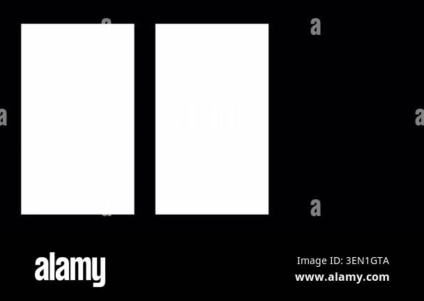 3 Vertical Split Screen Film Matte Overlay Animation. Rectangle ...