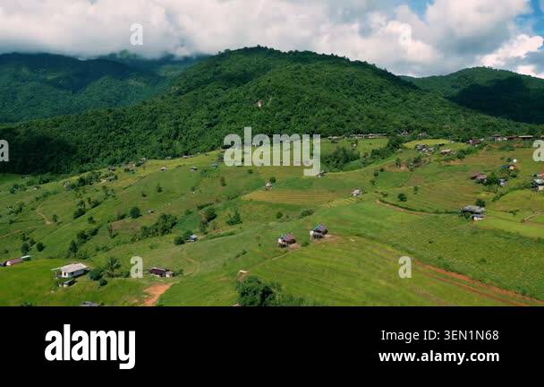 4K Cinematic nature aerial drone footage of the beautiful mountains and ...