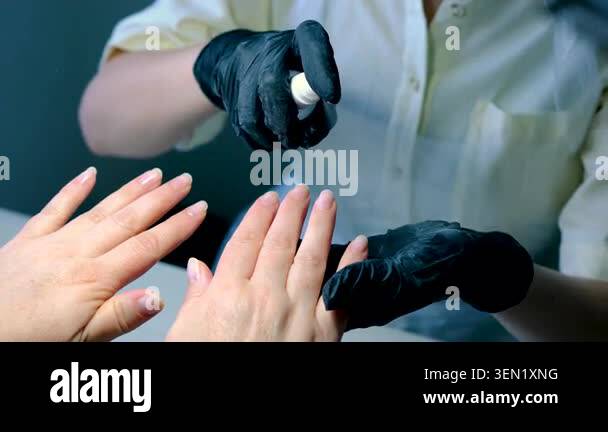 Complete manicure process from removing peeling damaged gel polish to ...