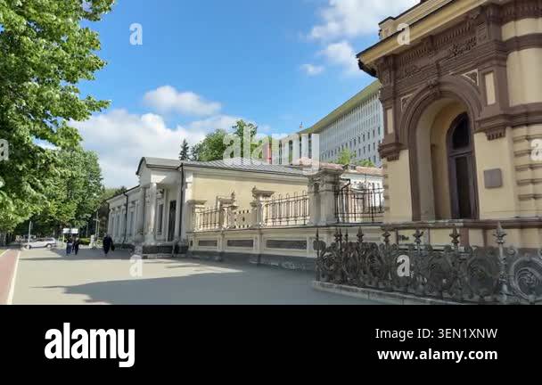 Beautiful heritage building in downtown Chisinau featuring decorative ...