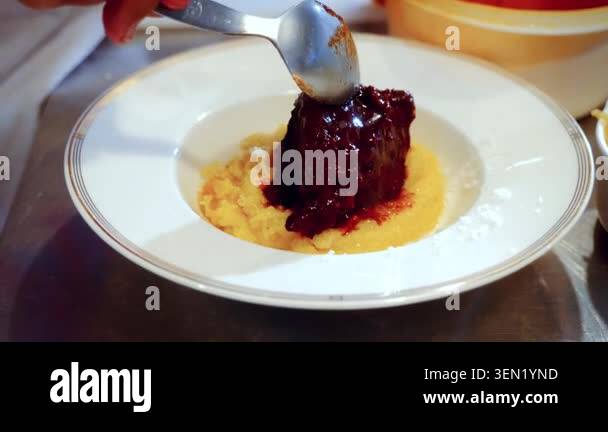 Authentic Italian food making process in traditional Italian restaurant ...