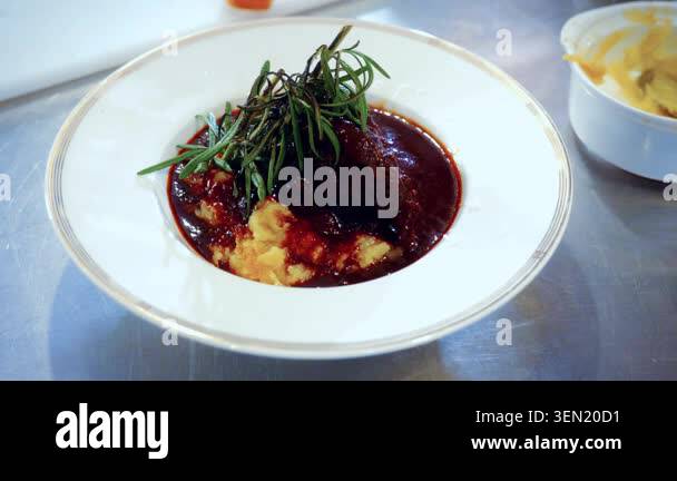 Authentic Italian food making process in traditional Italian restaurant ...