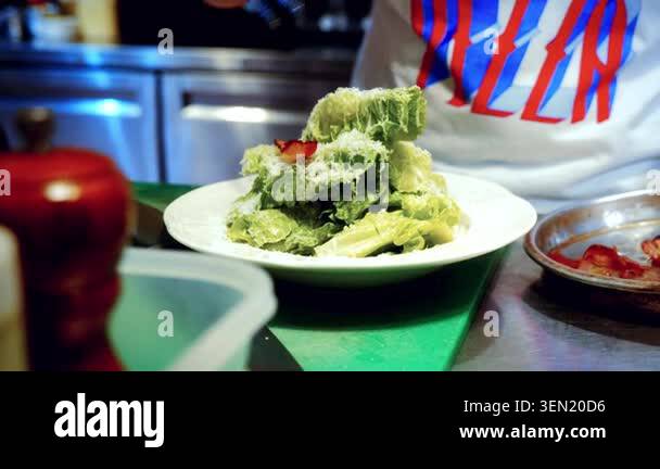 Authentic Italian food making process in traditional Italian restaurant ...