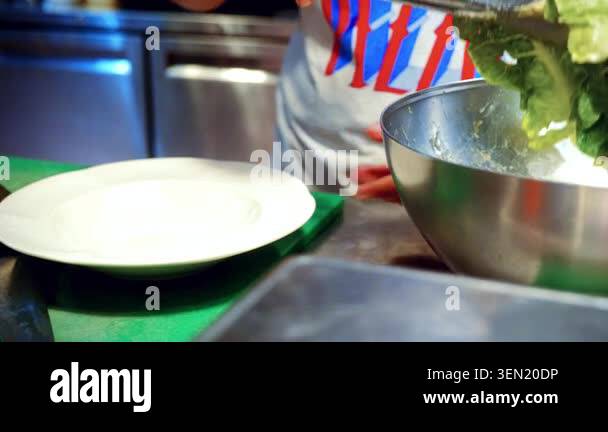 Authentic Italian food making process in traditional Italian restaurant ...