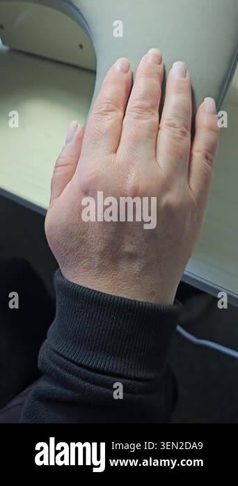 Collection of manicure procedures showing removal of old coating nail ...