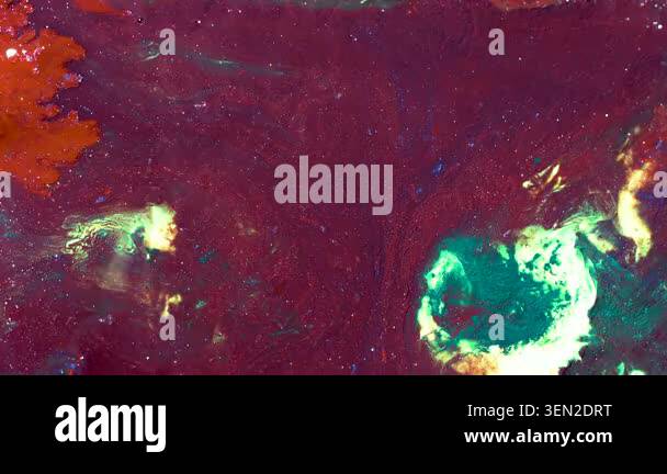 Vibrant Red Abstract Fluid Landscape with Metallic Highlights in 4K ...