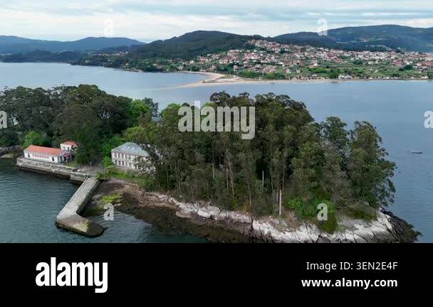 Scenic aerial view of the islands of san simon and san anton in the ...
