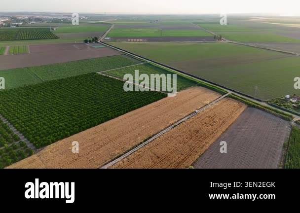Vast expanse of agricultural land in Andalusia, Spain. A patchwork of ...