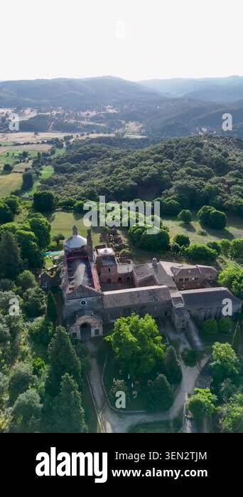 Beautiful aerial view of the historic La Cartuja de Cazalla de la ...