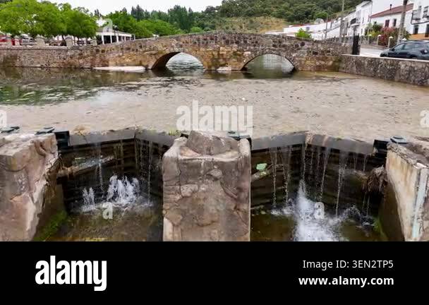 San Nicolas del Puerto, Spain, May 28, 2026: Aerial view moving away ...