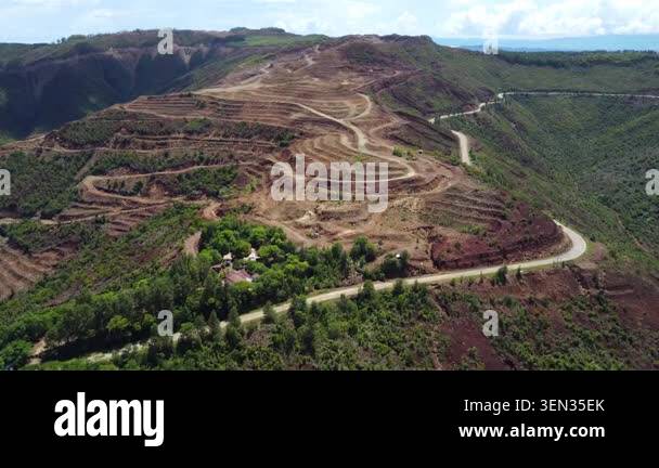 Drone aerial footage of Dahican area in Mindanao, Philippines forest ...