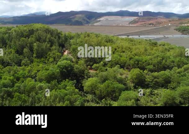 Drone aerial footage of Hayanggabon Red Lake in Mindanao, Philippines ...
