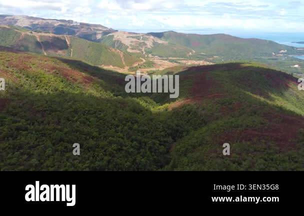 Drone aerial footage of Dahican area in Mindanao, Philippines forest ...