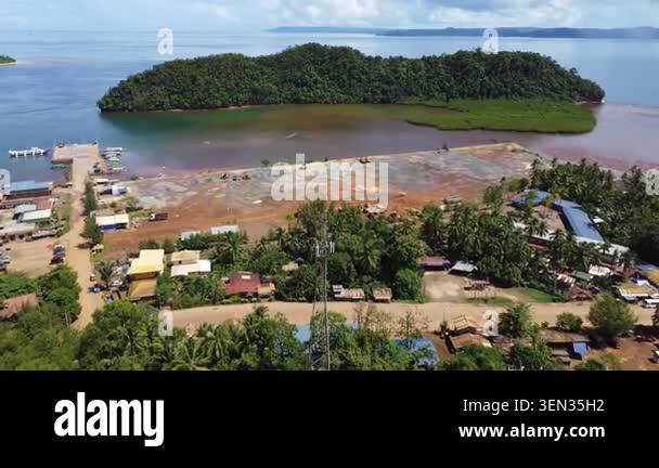Drone aerial footage of Hayanggabon Red Lake in Mindanao, Philippines ...