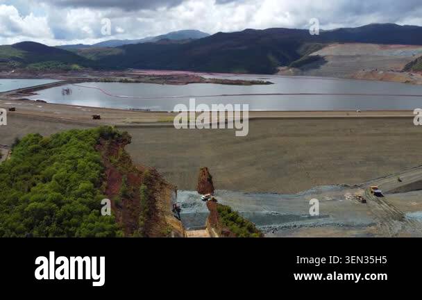 Drone aerial footage of Hayanggabon Red Lake in Mindanao, Philippines ...