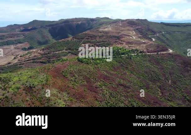 Drone aerial footage of Dahican area in Mindanao, Philippines forest ...