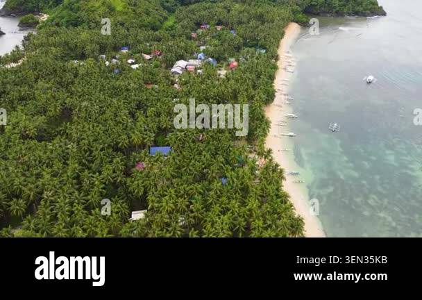 Drone aerial footage of Ayuki Island in Mindanao, Philippines featuring ...