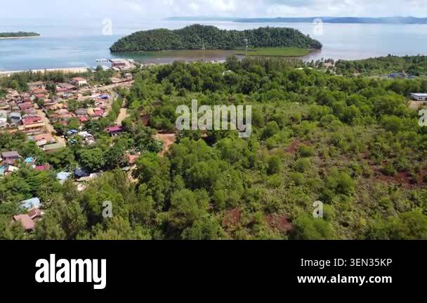 Drone aerial footage of Hayanggabon Red Lake in Mindanao, Philippines ...