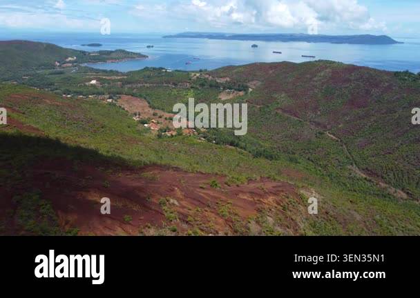 Drone aerial footage of Dahican area in Mindanao, Philippines forest ...