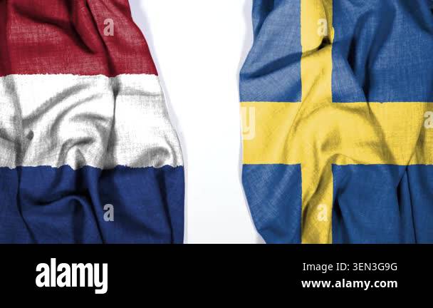 Sweden and Netherlands fabric flags. High quality fabric, miniature ...