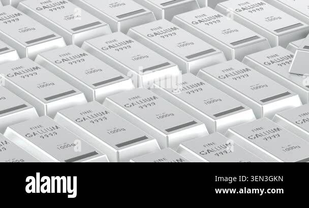 Gallium bullion background animation seamlessly loopable. 3D rendering ...