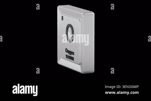 Oxygen periodic table element tile rotation animation seamlessly ...