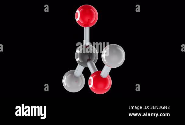 Formic acid molecule rotation animation seamlessly loopable. 3D ...