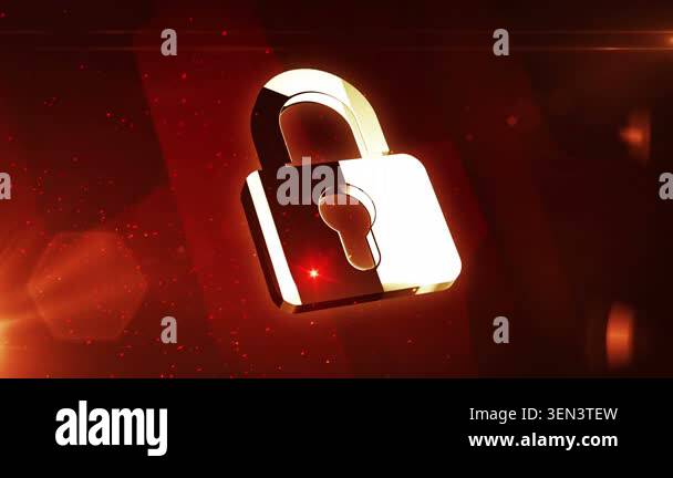 Conceptual image of cyber security and digital data protection metal ...