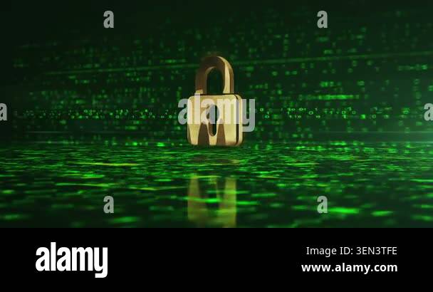 Conceptual image of cyber security and digital data protection shine ...
