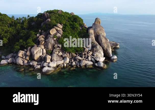 Aerial view of hin ta and hin yai, also known as the grandfather and ...