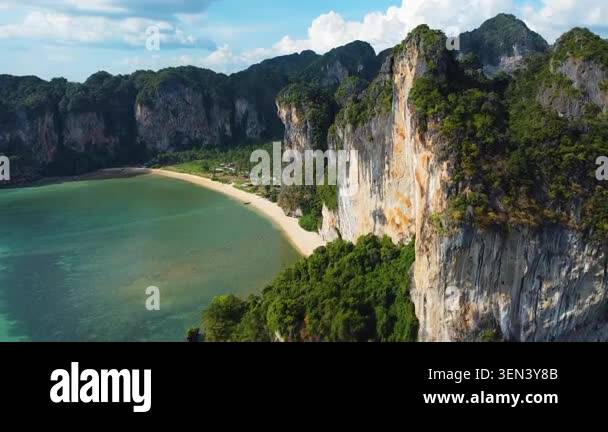 Amazing aerial view of the famous railay beach in krabi, thailand ...