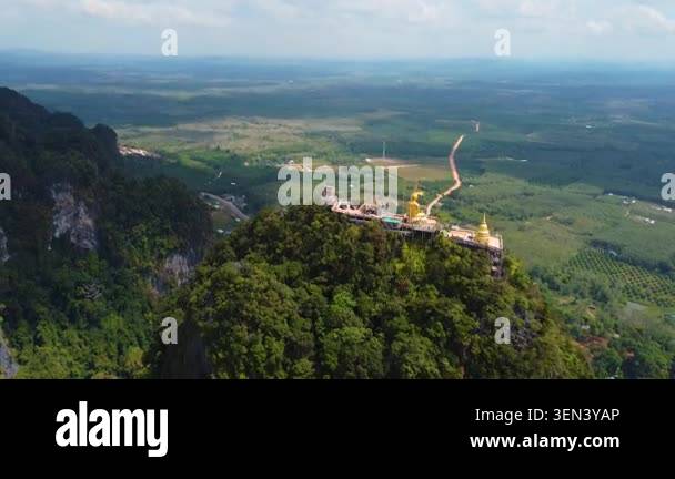 Panoramic aerial view of wat tham suea, also known as tiger cave temple ...
