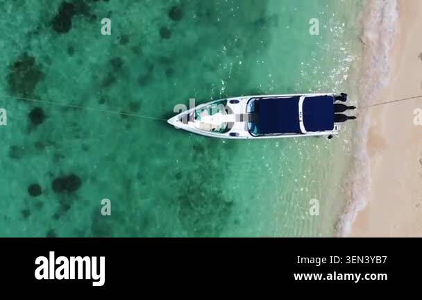 Beautiful top down aerial view of traditional thai longtail boats and ...