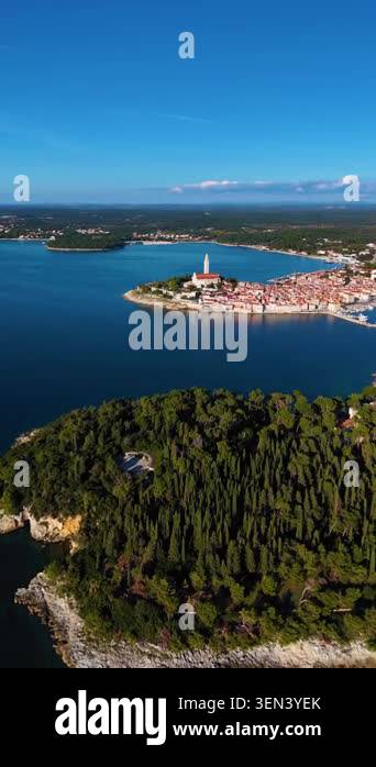 Aerial perspective of the beautiful saint catherine island with its ...