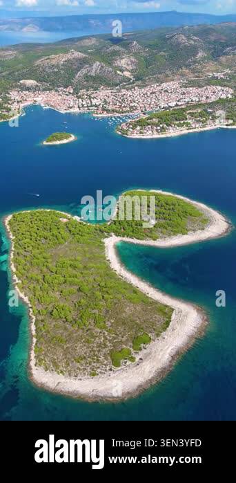 Incredible aerial view of the paklinski islands archipelago in front of ...