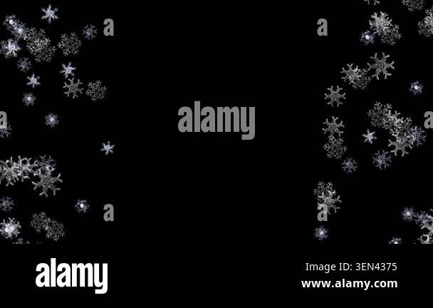 White Snowflakes Seamless Loop Overlay for Christmas and Holiday Design ...