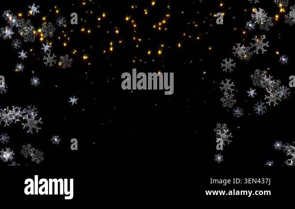 winter snow falling on a black background Stock Video Footage - Alamy
